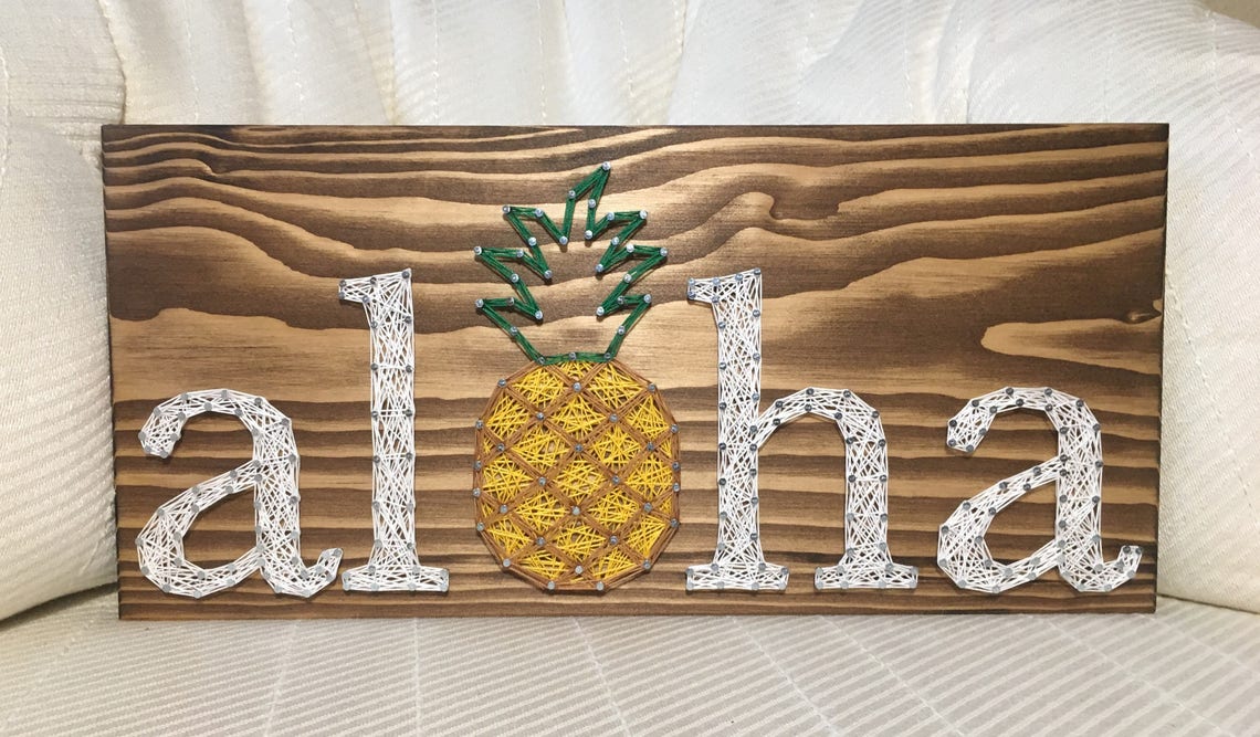 Made to Order Aloha Pineapple String Art Welcome Sign Hawaii | Etsy