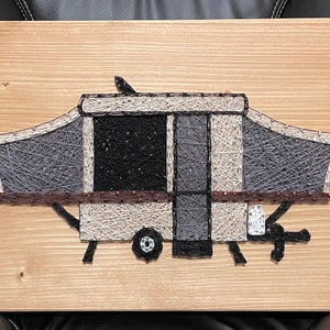 Made to Order Pop up Camper String Art, Travel, Camping Decor, Tent Art ...