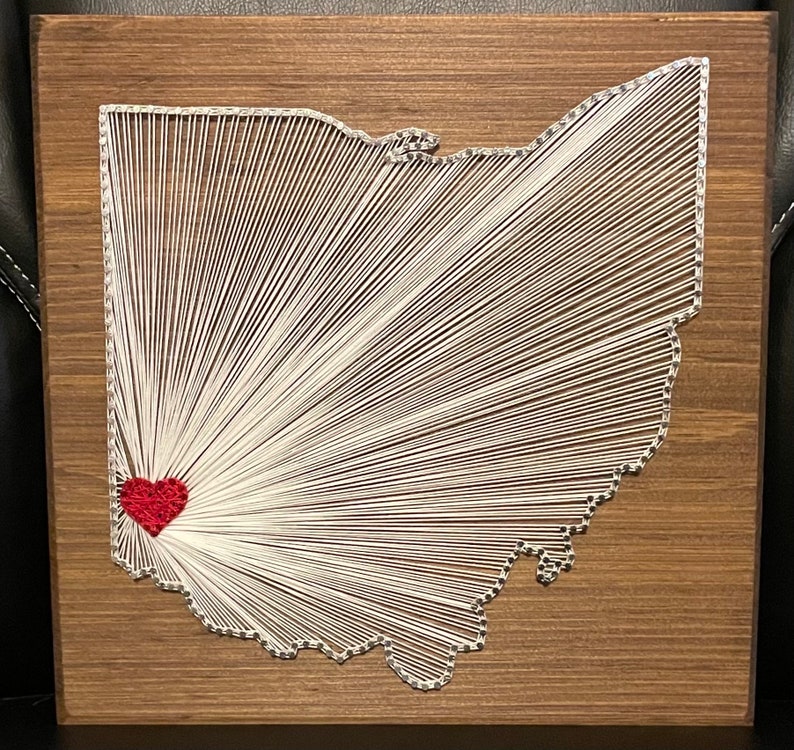 Ohio String Art State Sign, Wood Sign, Wedding Gift, Home State, State ...
