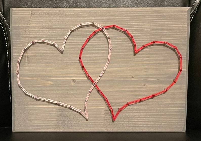 MADE TO ORDER Two Heart String Art Love Romance Gallery - Etsy