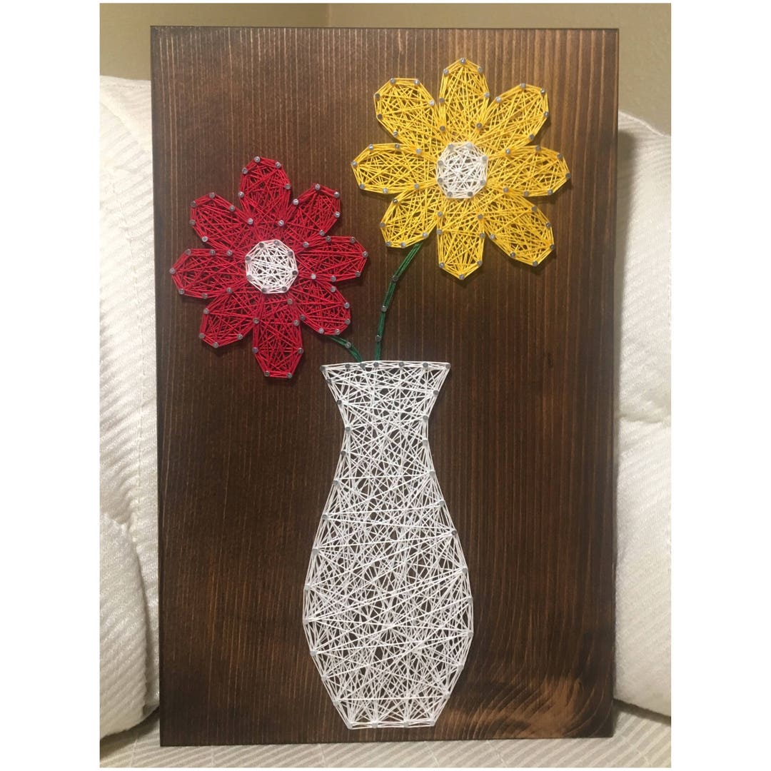 MADE TO ORDER Flower Bouquet/vase String Art Daisies Daisy - Etsy