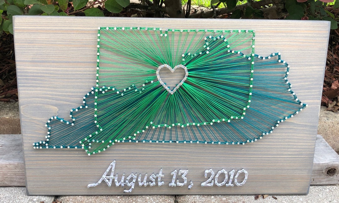 Made to Order TWO Overlapping State/country With Words String Art Sign ...