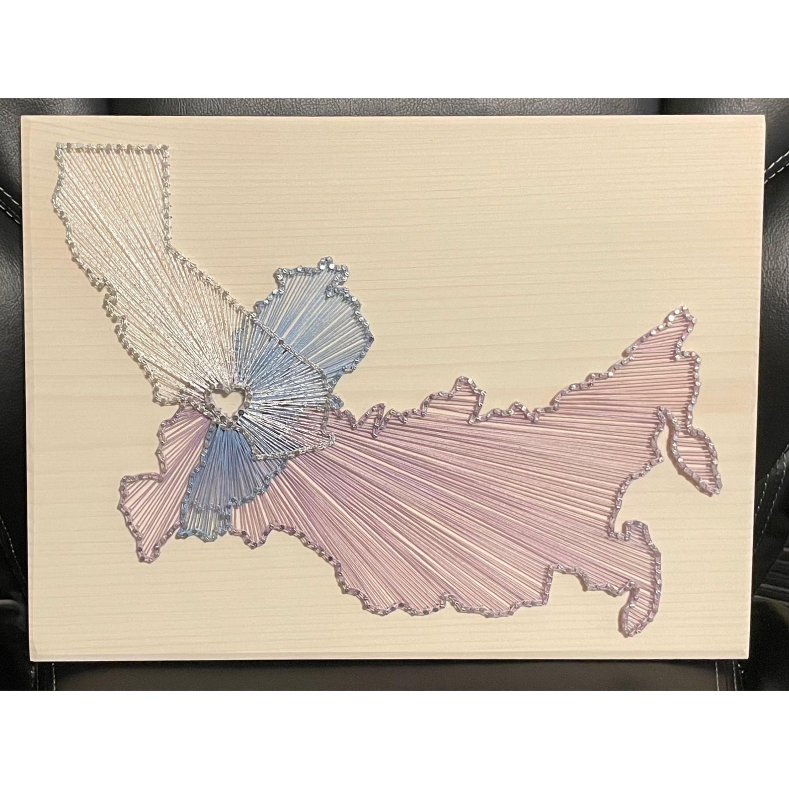 THREE Overlapping State/country String Art Sign, Connecting States ...