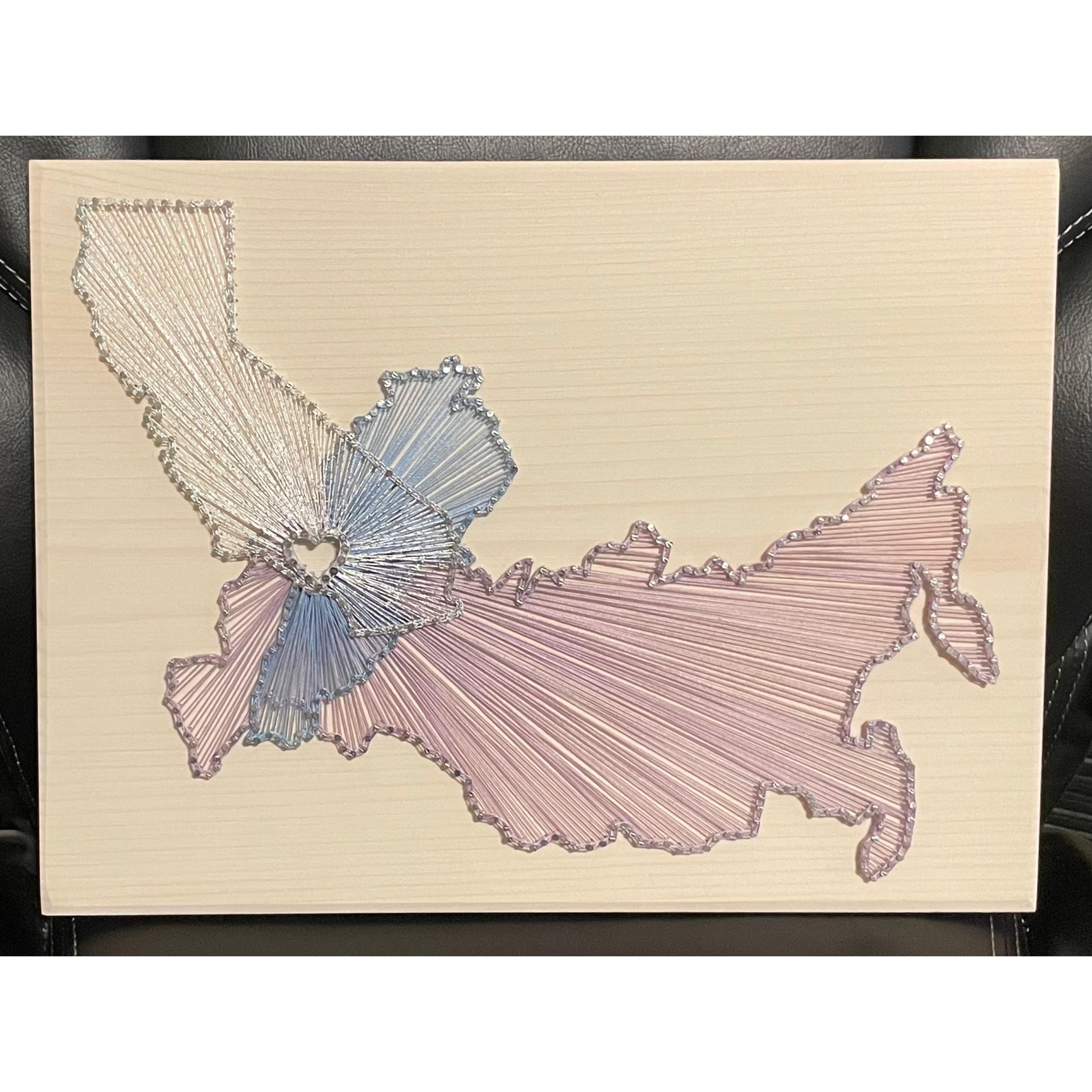 THREE Overlapping State/country String Art Sign, Connecting States ...