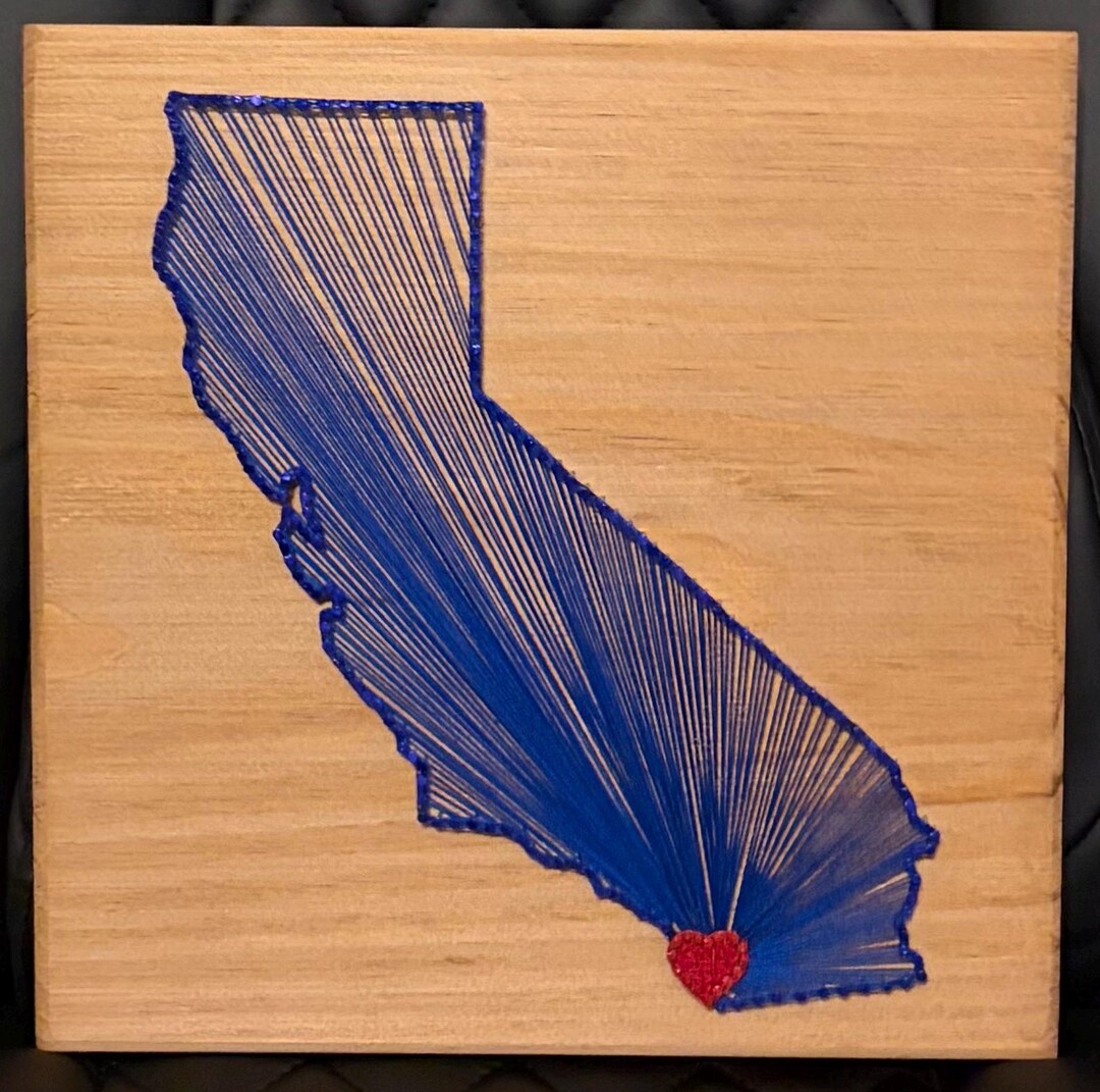 California String Art State Sign, Wood Sign, Wedding Gift, Home State ...