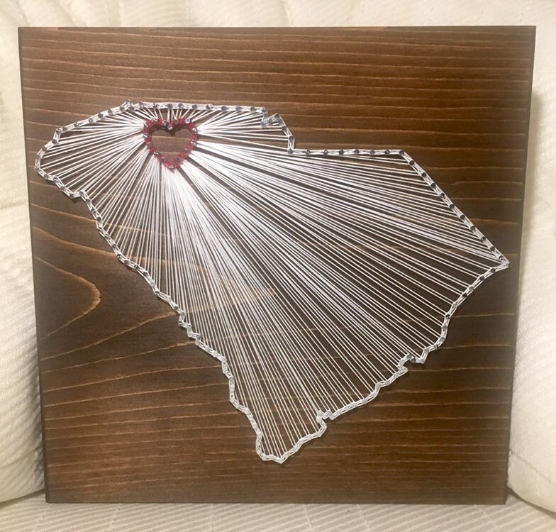 Made to Order South Carolina String Art State Sign Wedding | Etsy