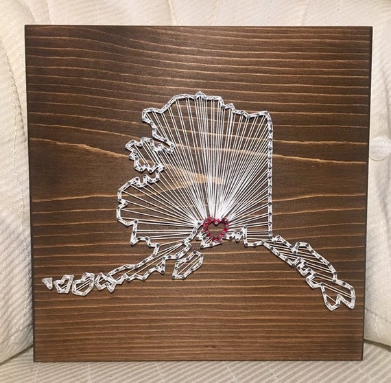 Made to Order Alaska String Art State Sign Wood Sign | Etsy