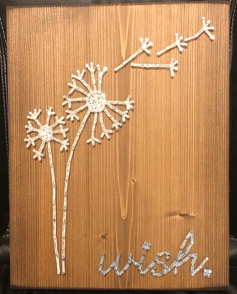 Made To Order Dandelion String Art Make a Wish Flower Wall | Etsy