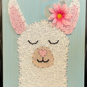 Made to Order Llama Spring String Art, Floral Animal Wall Decor, Alpaca ...