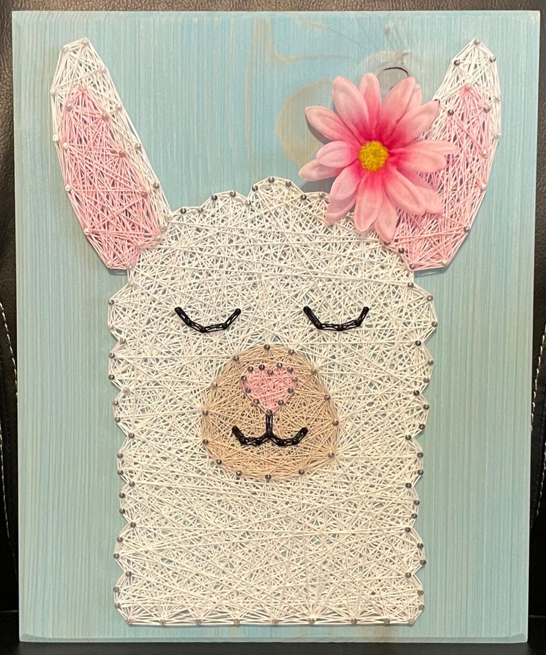 Made to Order Llama Spring String Art Floral Animal Wall - Etsy