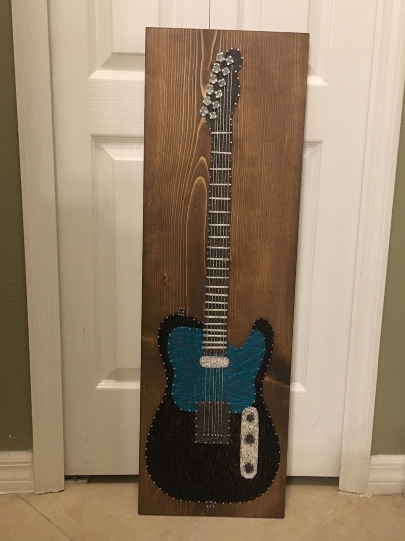 Made to Order LARGE Electric Guitar String Art Musician | Etsy