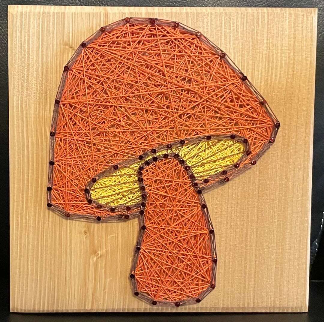 MADE TO ORDER Mushroom String Art, Woodland Nursery Art, Rustic Wall ...