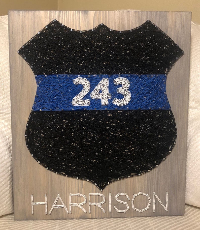 Made to Order Police Badge String Art Sign LEO Thin Blue | Etsy
