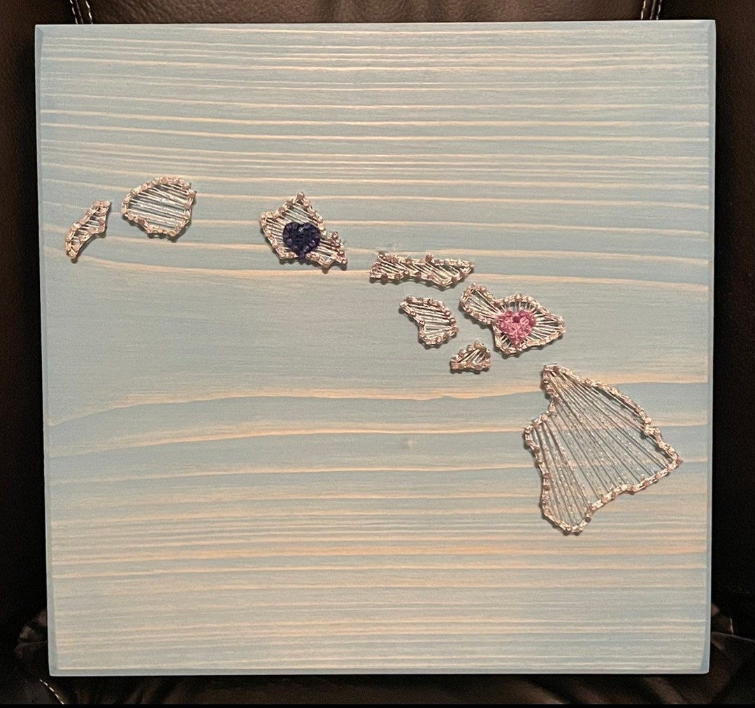 Hawaii String Art State Sign, Wood Sign, Wedding Gift, State Shape ...