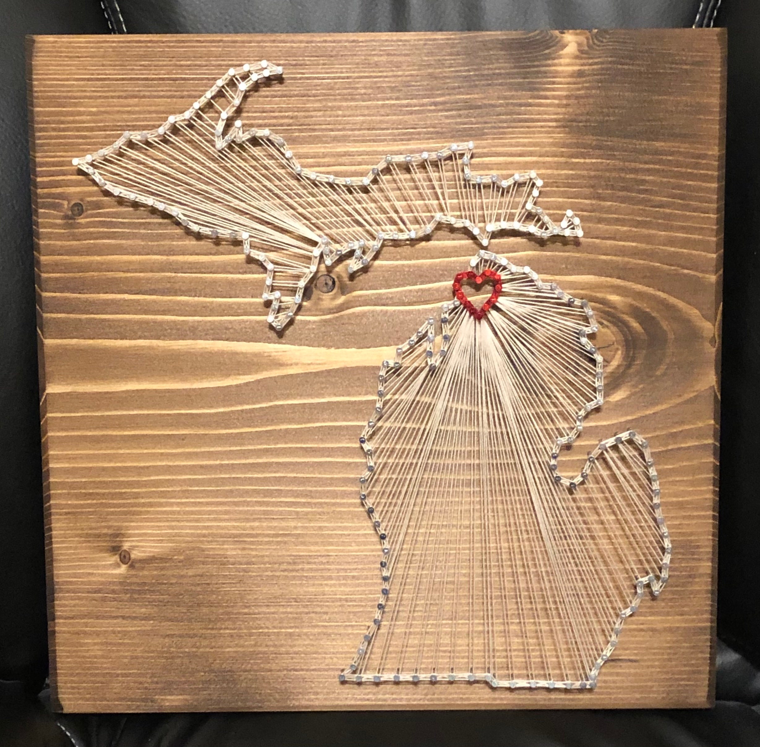 Made To Order Michigan String Art State Sign Wood Sign | Etsy