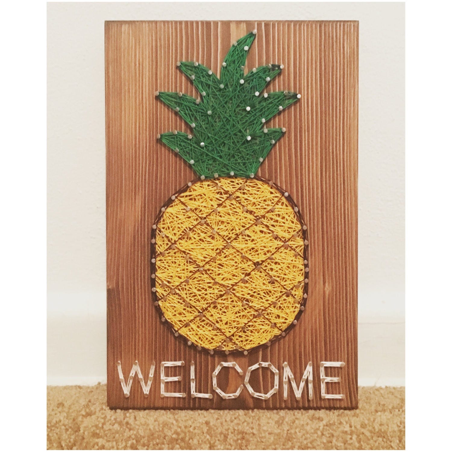 Pineapple Welcome String Art, Hawaii, Wall Art, Home Decor, Entryway ...