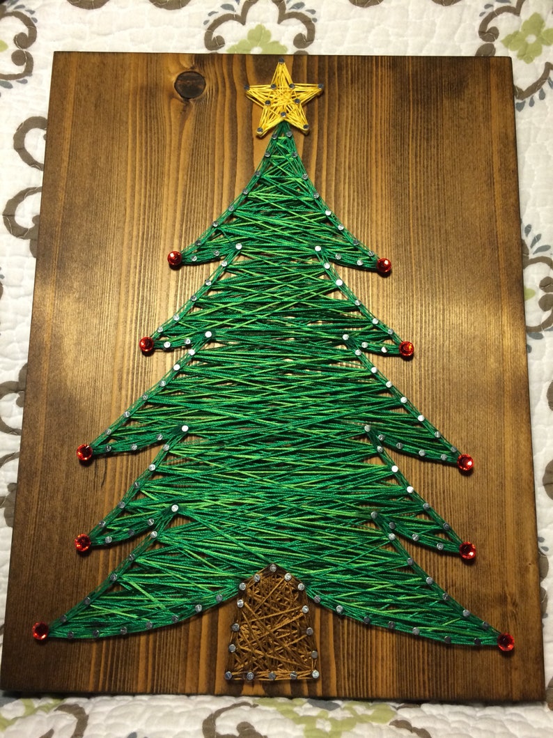 Christmas Tree String Art, Winter Wall Decor, Holiday Decor, Ornaments ...