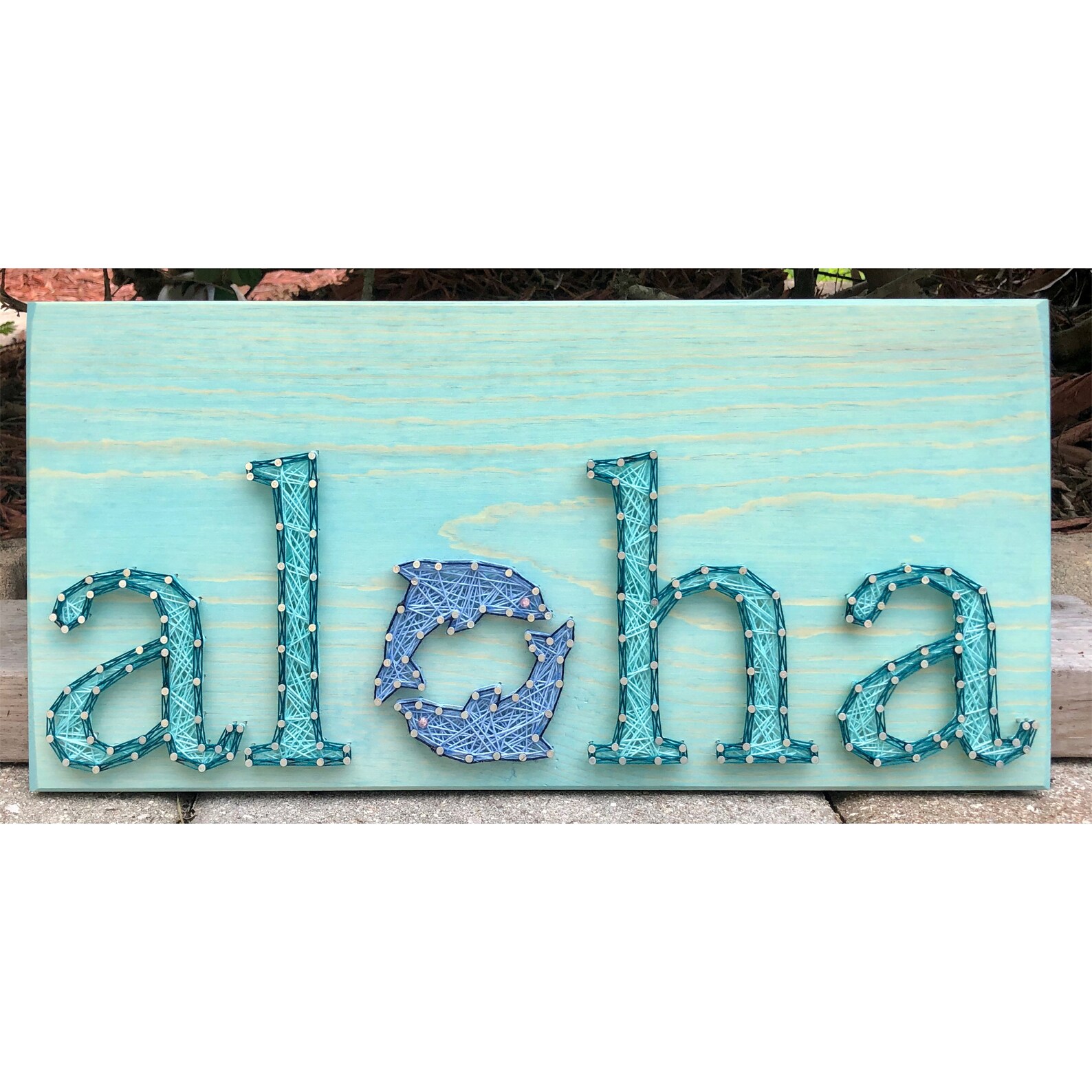 Made To Order Aloha Dolphins String Art Welcome Sign Aquatic | Etsy