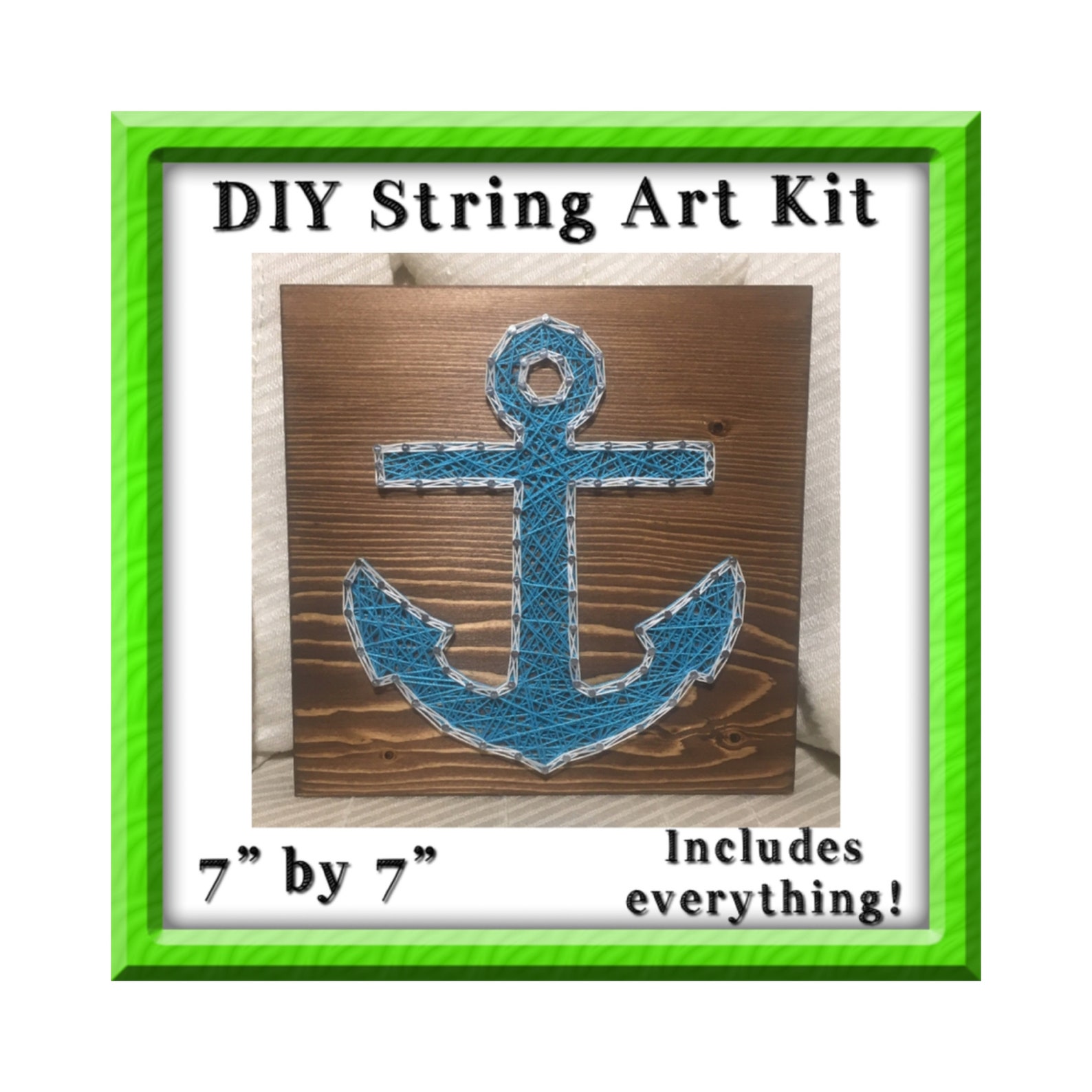 Anchor DIY KIT String Art Kit 7 by 7 Pre-hammered Simple - Etsy