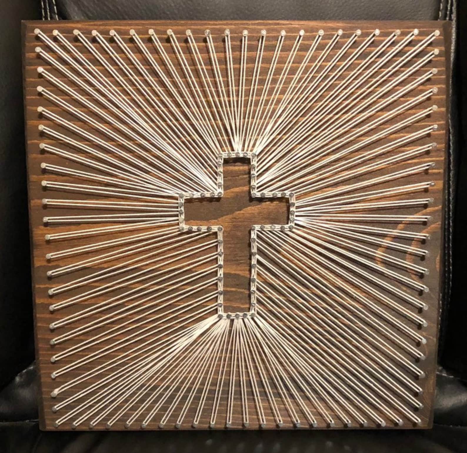 MADE TO ORDER Cross Burst String Art Religious Decor | Etsy