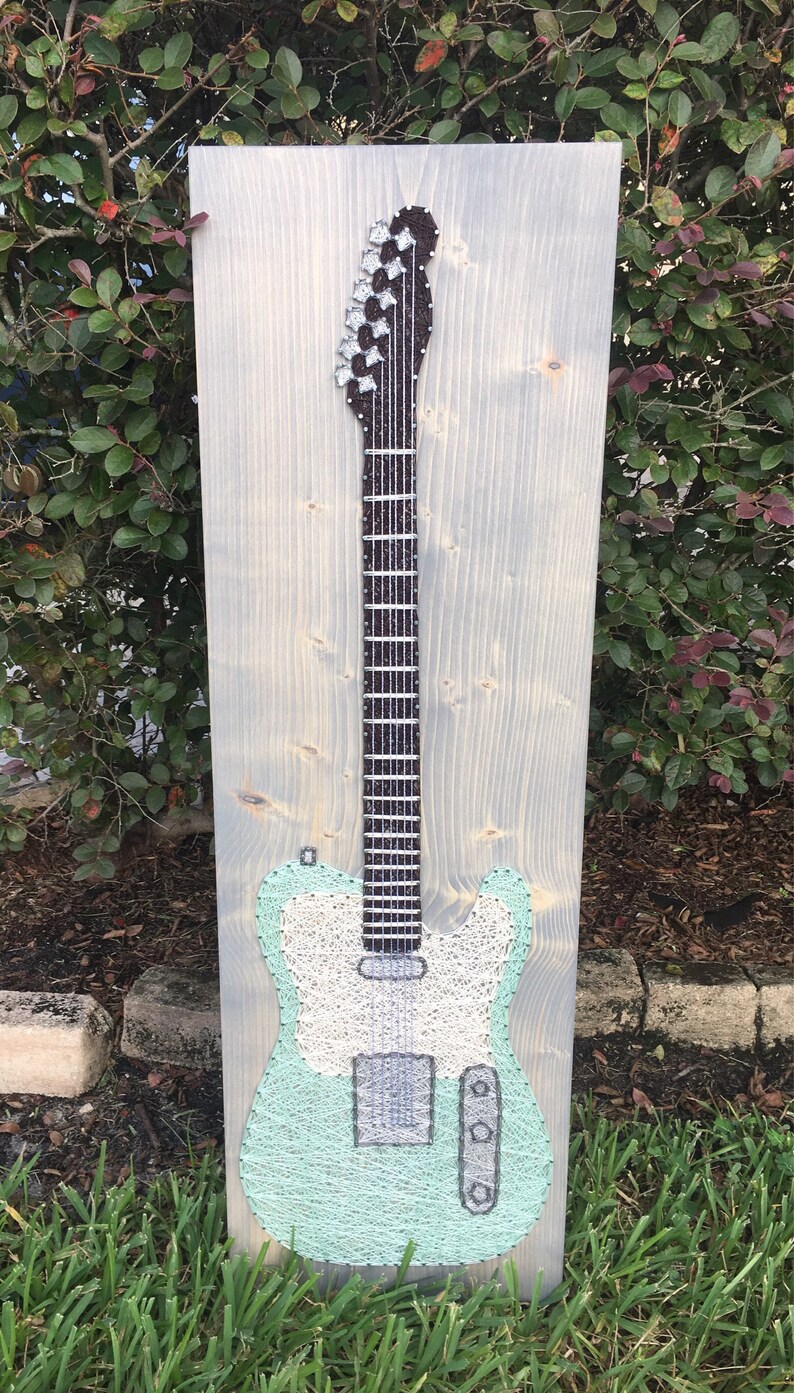 Made to Order LARGE Electric Guitar String Art Musician - Etsy