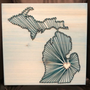 Made to Order Michigan String Art State Sign, Wood Sign, Wedding Gift ...