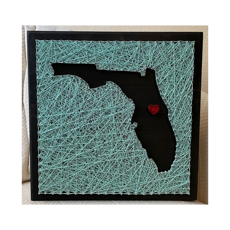 Made to Order ANY STATE Negative Space String Art Sign Wood - Etsy