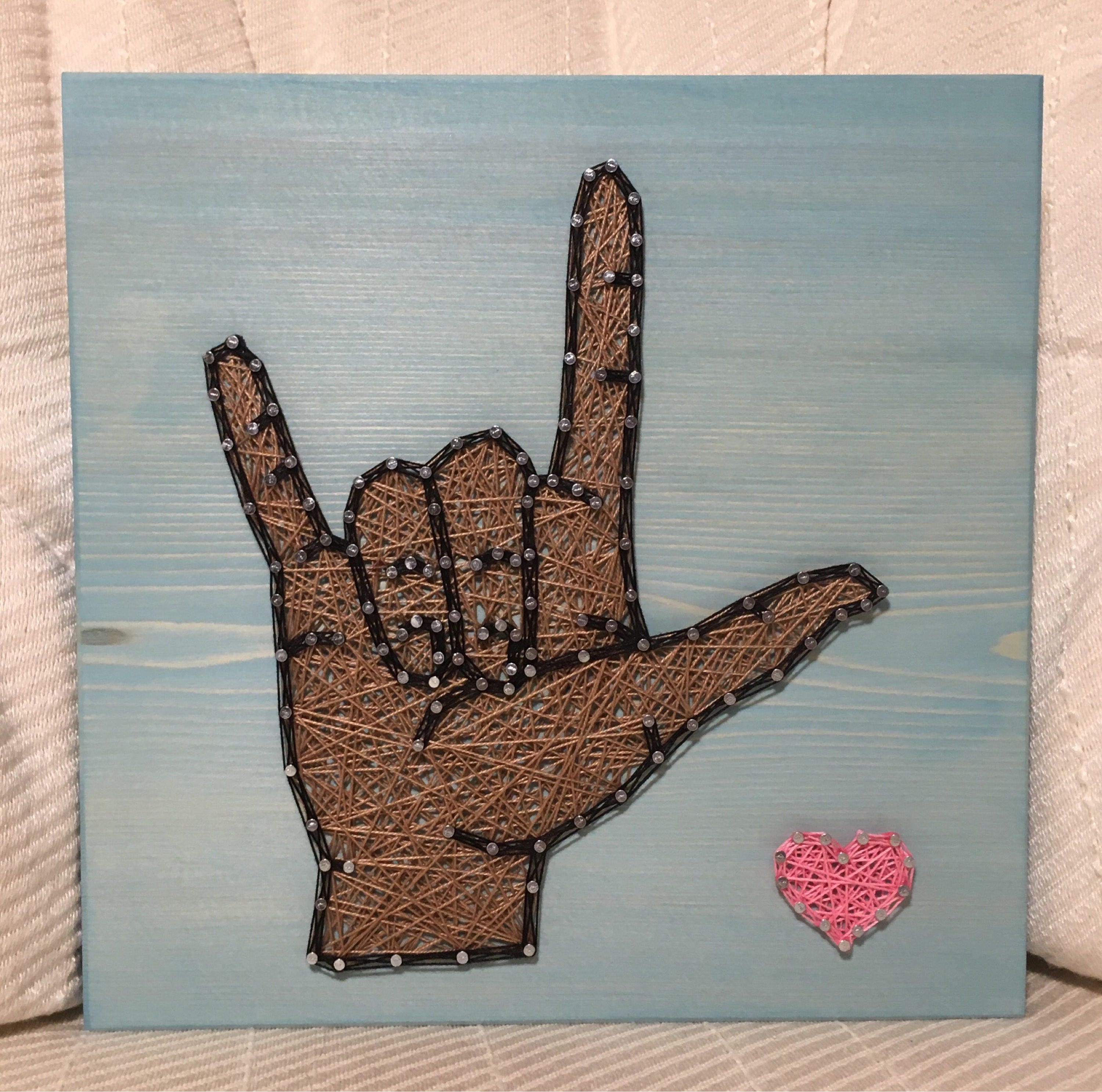 Made to Order Sign Language I Love You String Art Sign ASL | Etsy