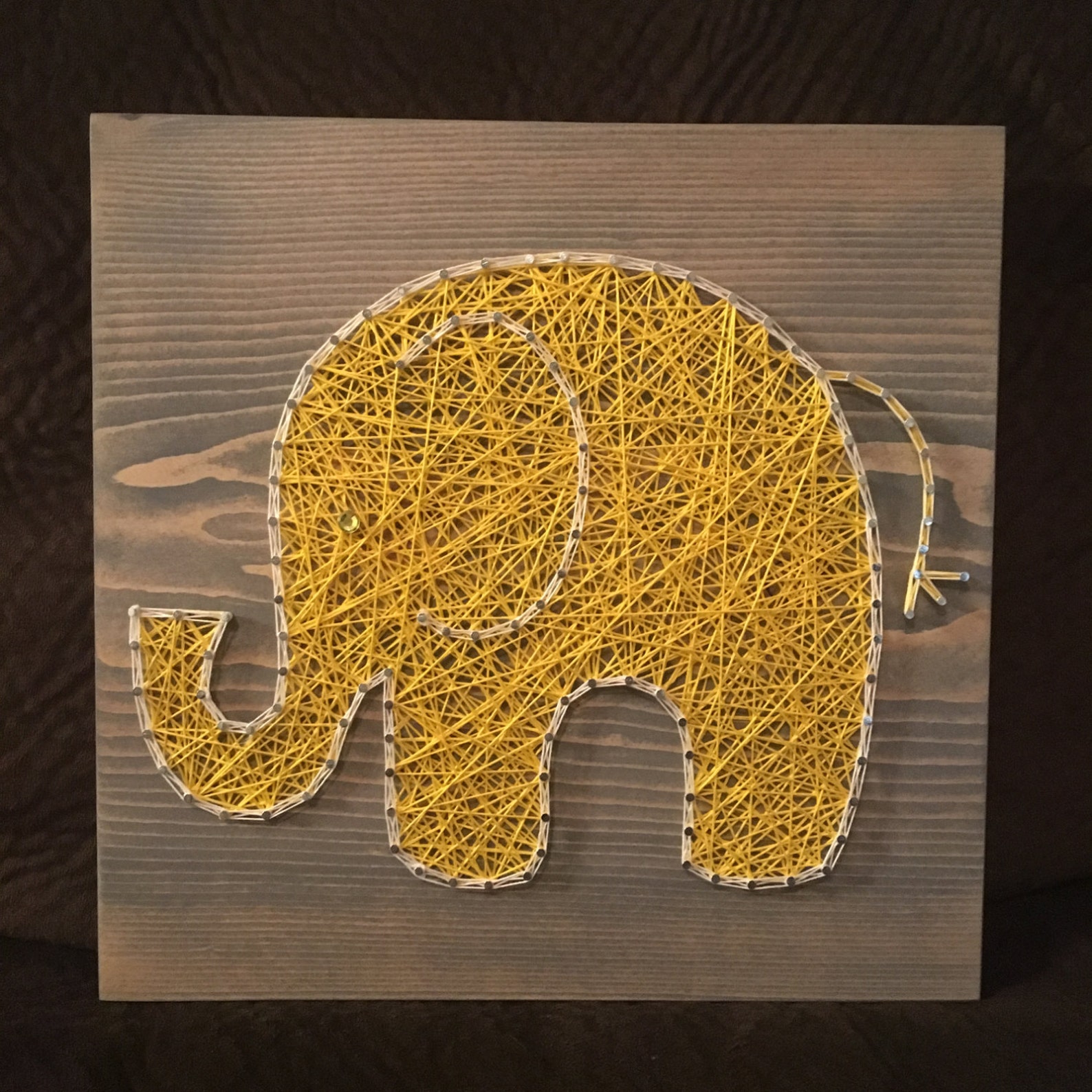MADE TO ORDER Elephant String Art Nursery Art Mail Art | Etsy