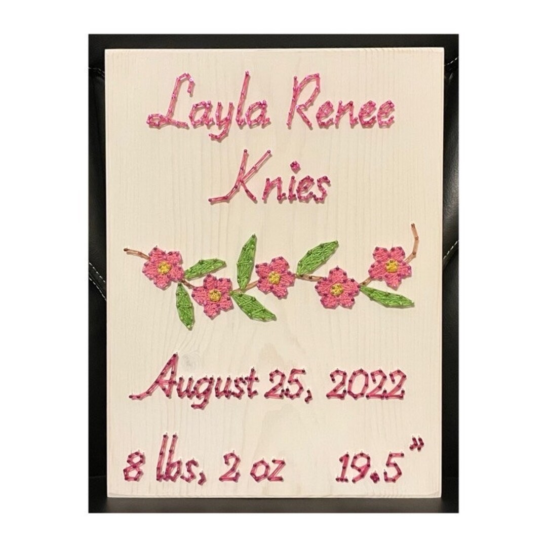 Made to Order Baby Birth Announcement String Art, Baby Gift, Baby ...