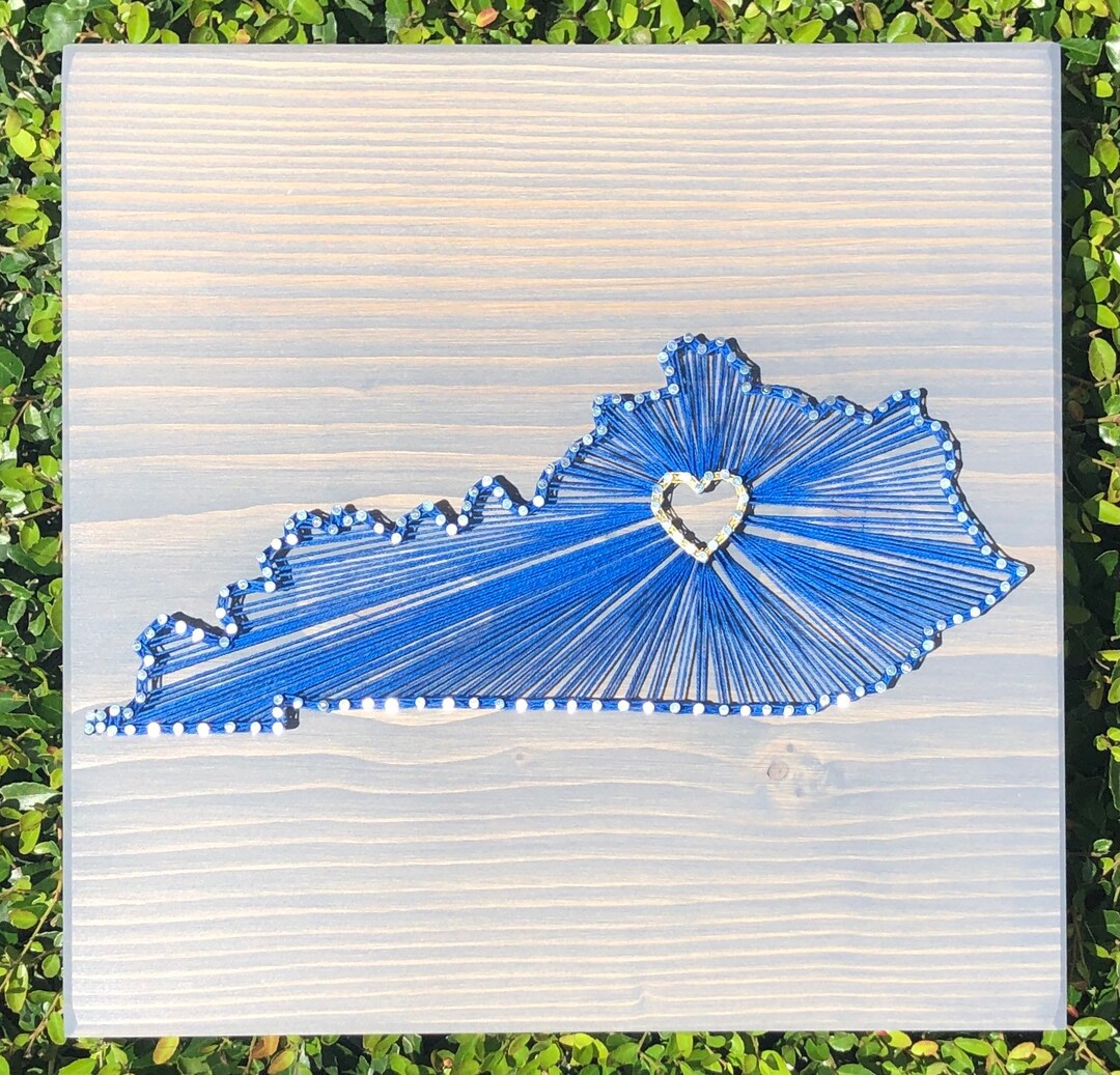 Kentucky String Art State Sign, Wood Sign, Wedding Gift, State Shape ...