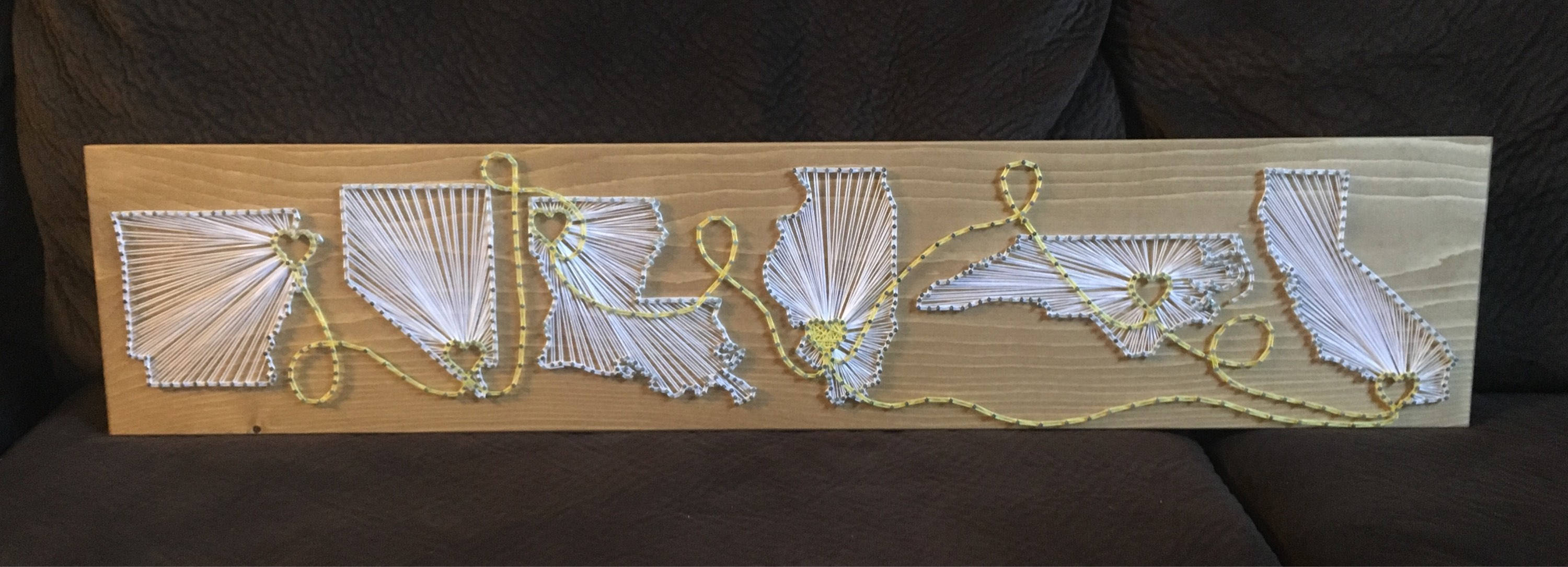 Made to Order SIX State/country String Art Family Gift - Etsy