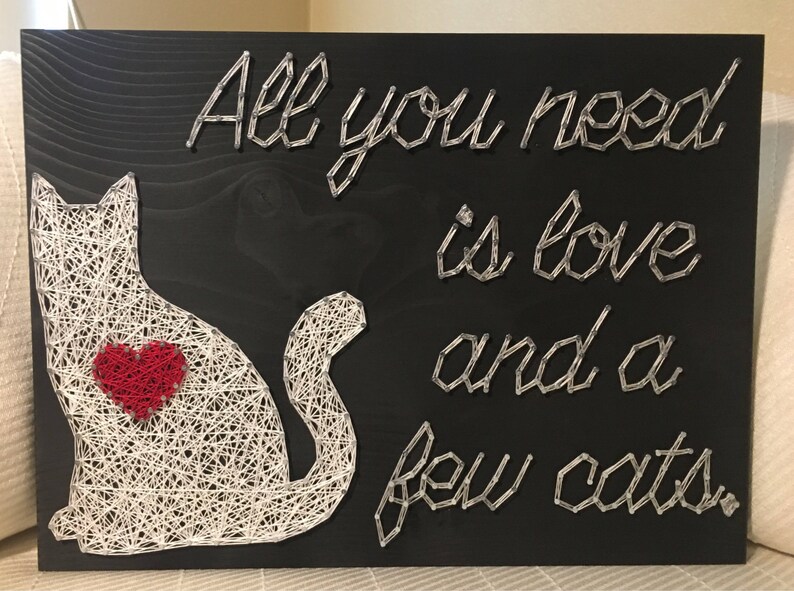 Made To Order Cat Love Art Animal art All You Need is Love | Etsy