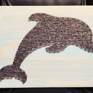 Dolphin String Art, Ocean Wall Decor, Wood Art, Nautical, Fish ...