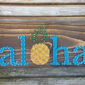 Aloha Pineapple String Art, Welcome Sign, Hawaii Decor, Wall Art ...
