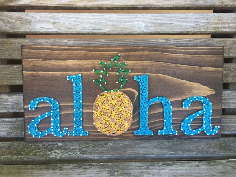 Made to Order Aloha Pineapple String Art Welcome Sign Hawaii - Etsy