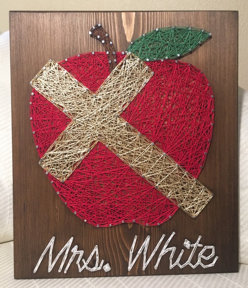 Made To Order School Teacher Apple String Art Teacher | Etsy
