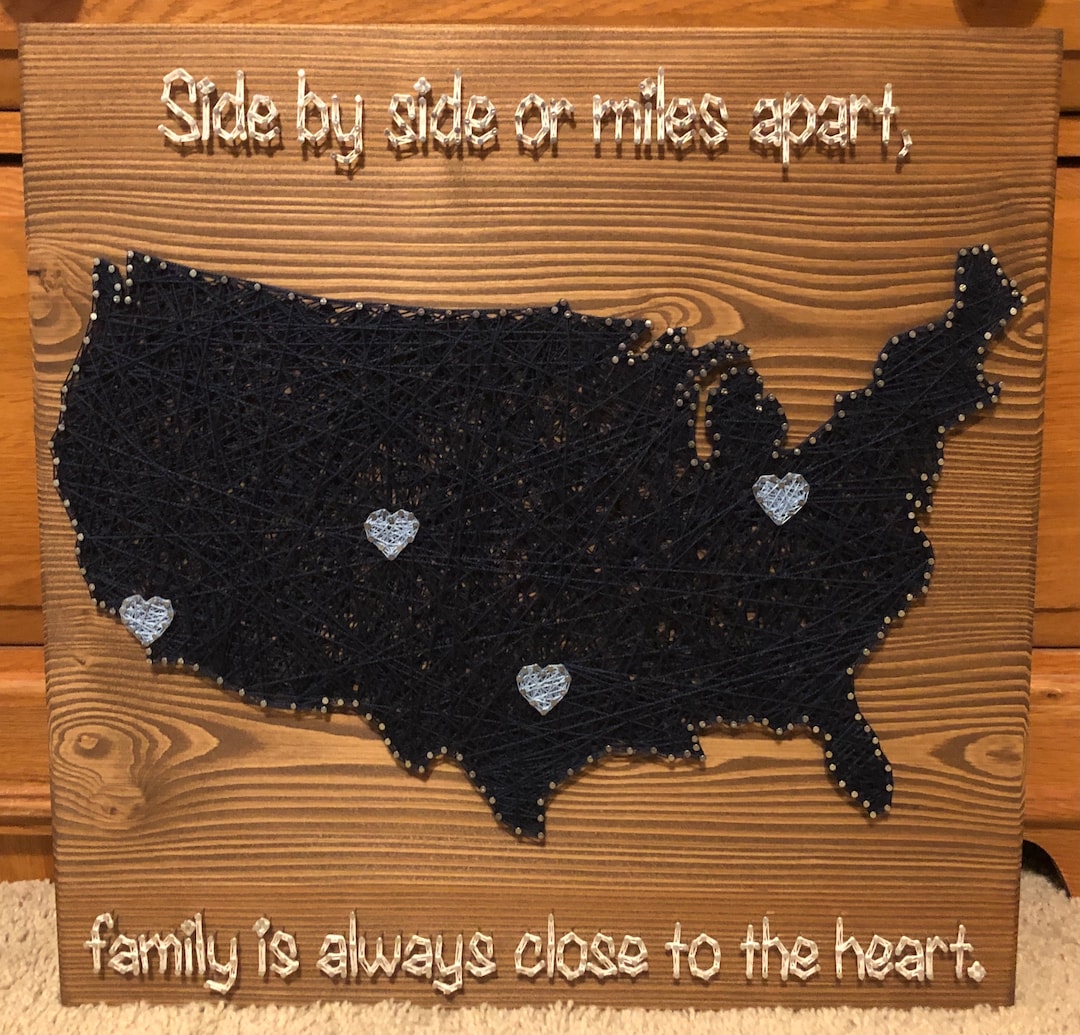 Made to Order LARGE Family/map String Art, State and City, Memories ...