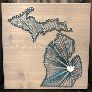Made to Order Michigan String Art State Sign, Wood Sign, Wedding Gift ...