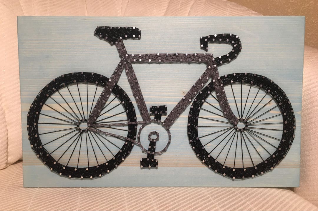 MADE TO ORDER Bicycle String Art Sign, Bike Art, Personalized, Sports ...