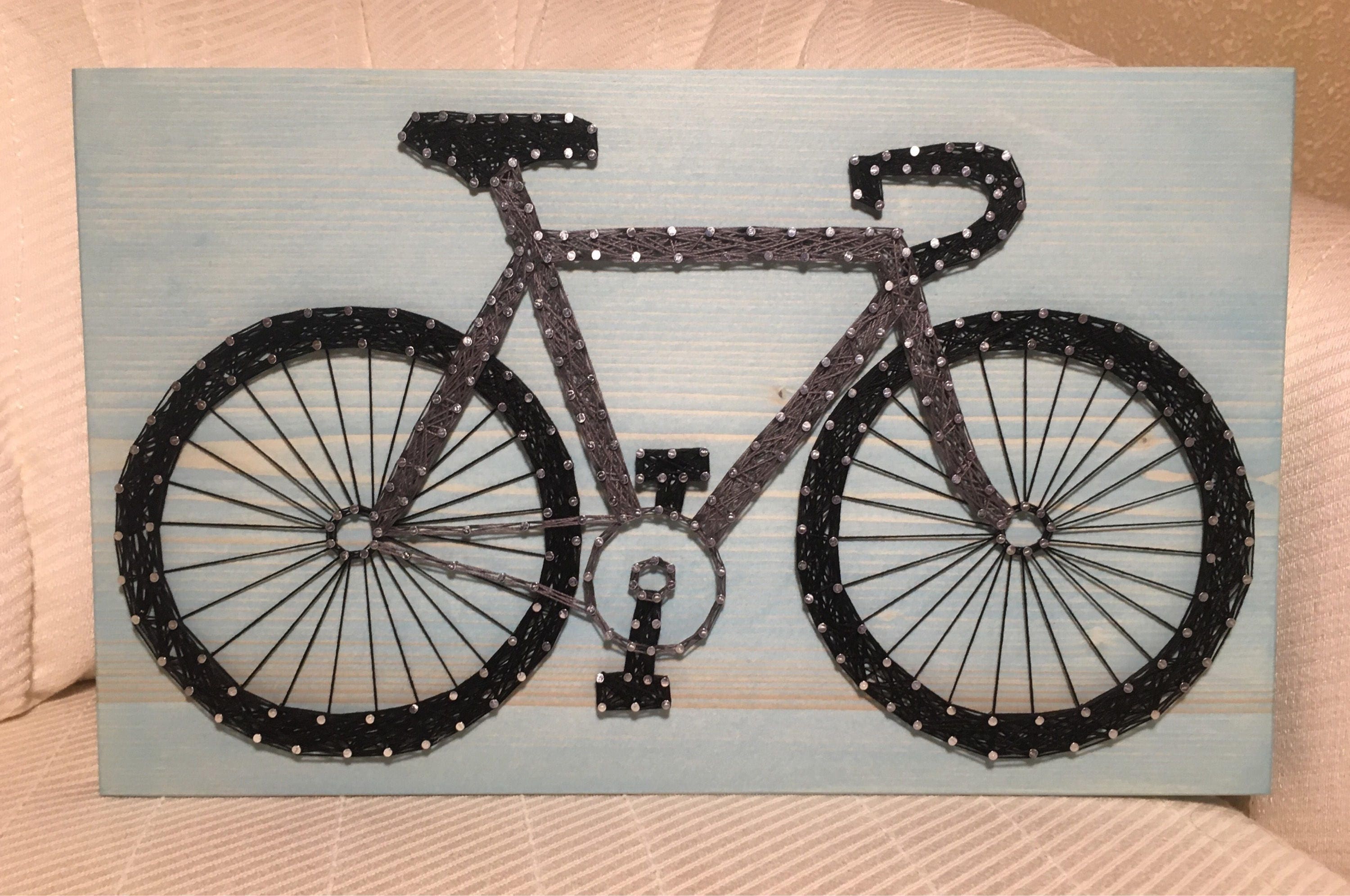 Bicycle String Art Sign, Bike Art, Personalized, Sports, Cyclist ...