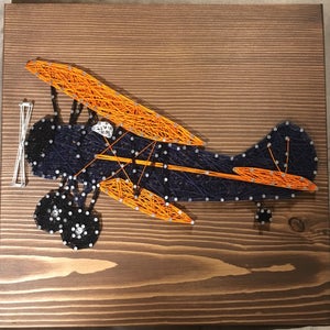 Vintage Airplane String Art Sign, Flight Decor, Plane Nursery, Pilot ...