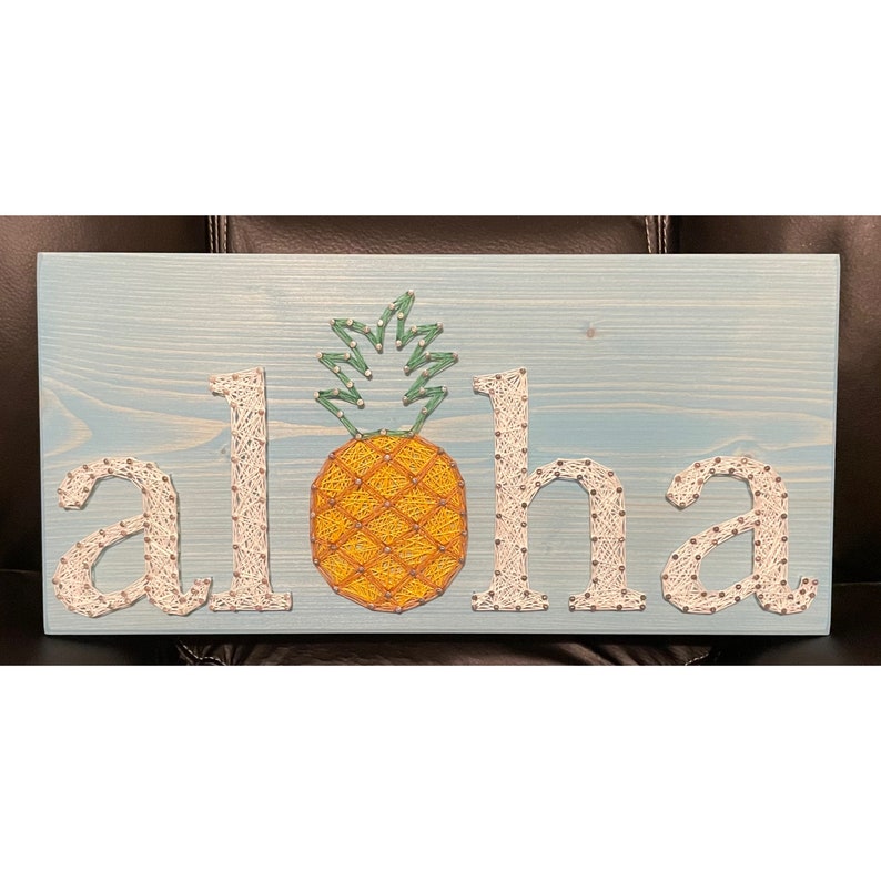 Aloha Pineapple String Art, Welcome Sign, Hawaii Decor, Wall Art ...