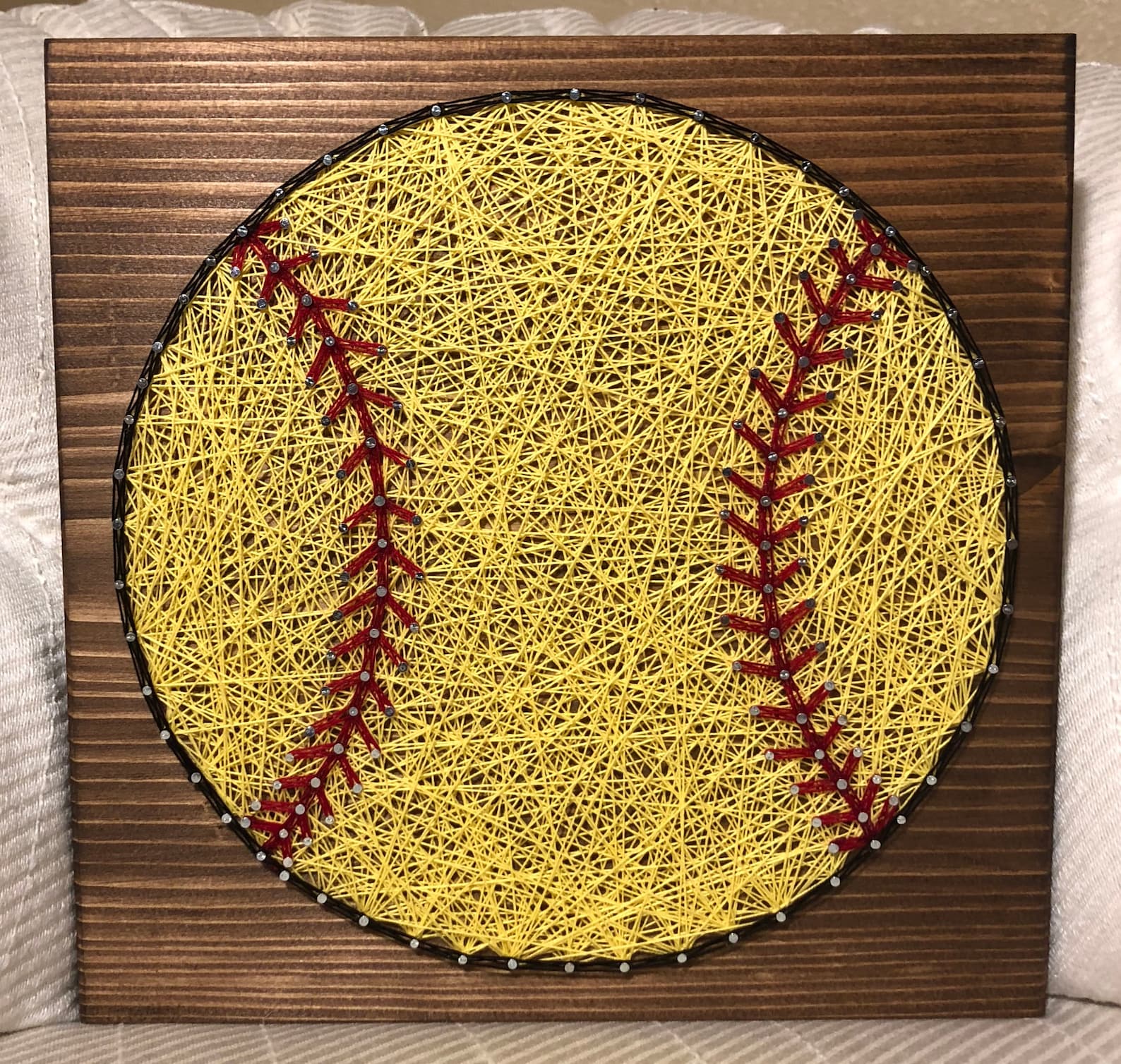 Made To Order Sports Softball String Art Sign Sports Art | Etsy