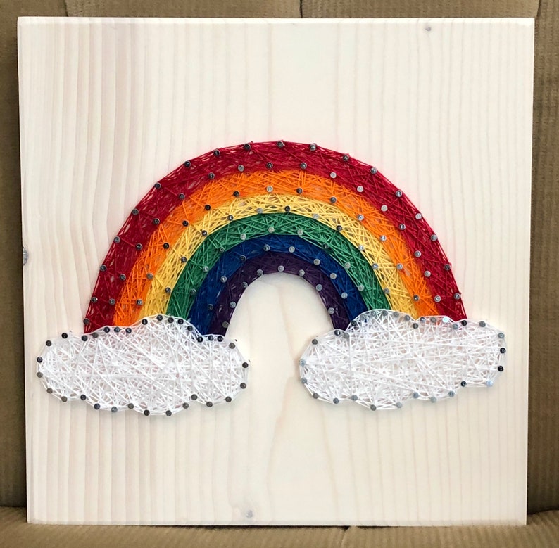 MADE TO ORDER Rainbow String Art Handmade Wall Decor Baby - Etsy