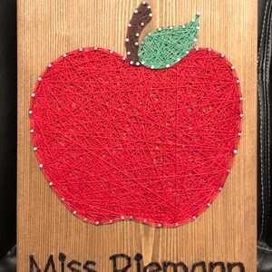 Apple String Art, Teacher Gift, Back to School, School Present, Fruits ...
