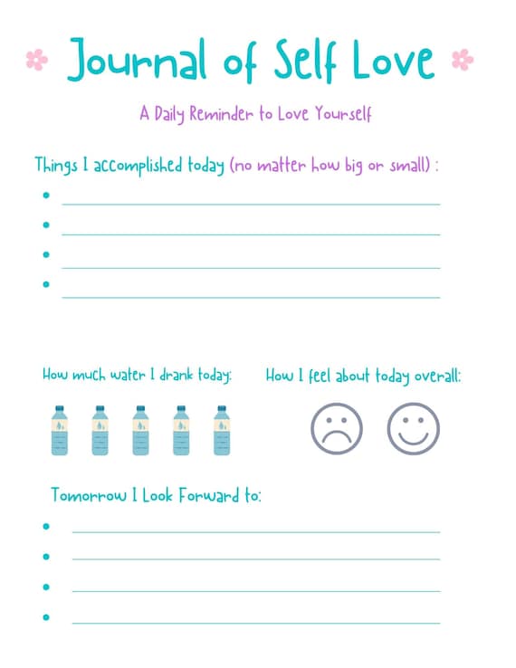 Daily Self Love Journal Printable Daily Journal Instant - Etsy