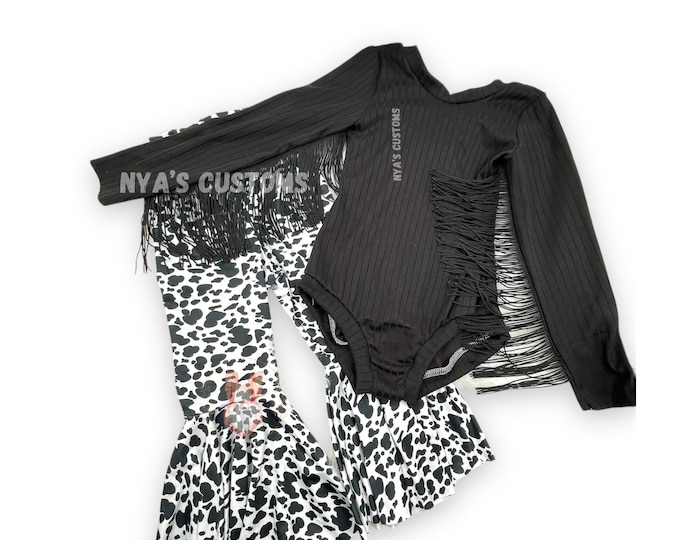 Cow Girl Birthday Outfit, Rodeo Fringe Bodysuit for Girl, Leotard With ...