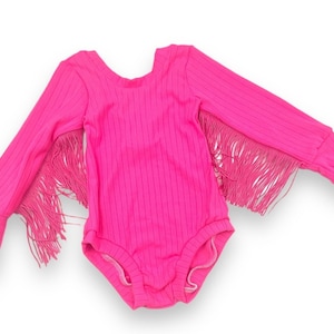 Cow Girl Birthday Outfit, Rodeo Fringe Bodysuit for Girl, Leotard With ...