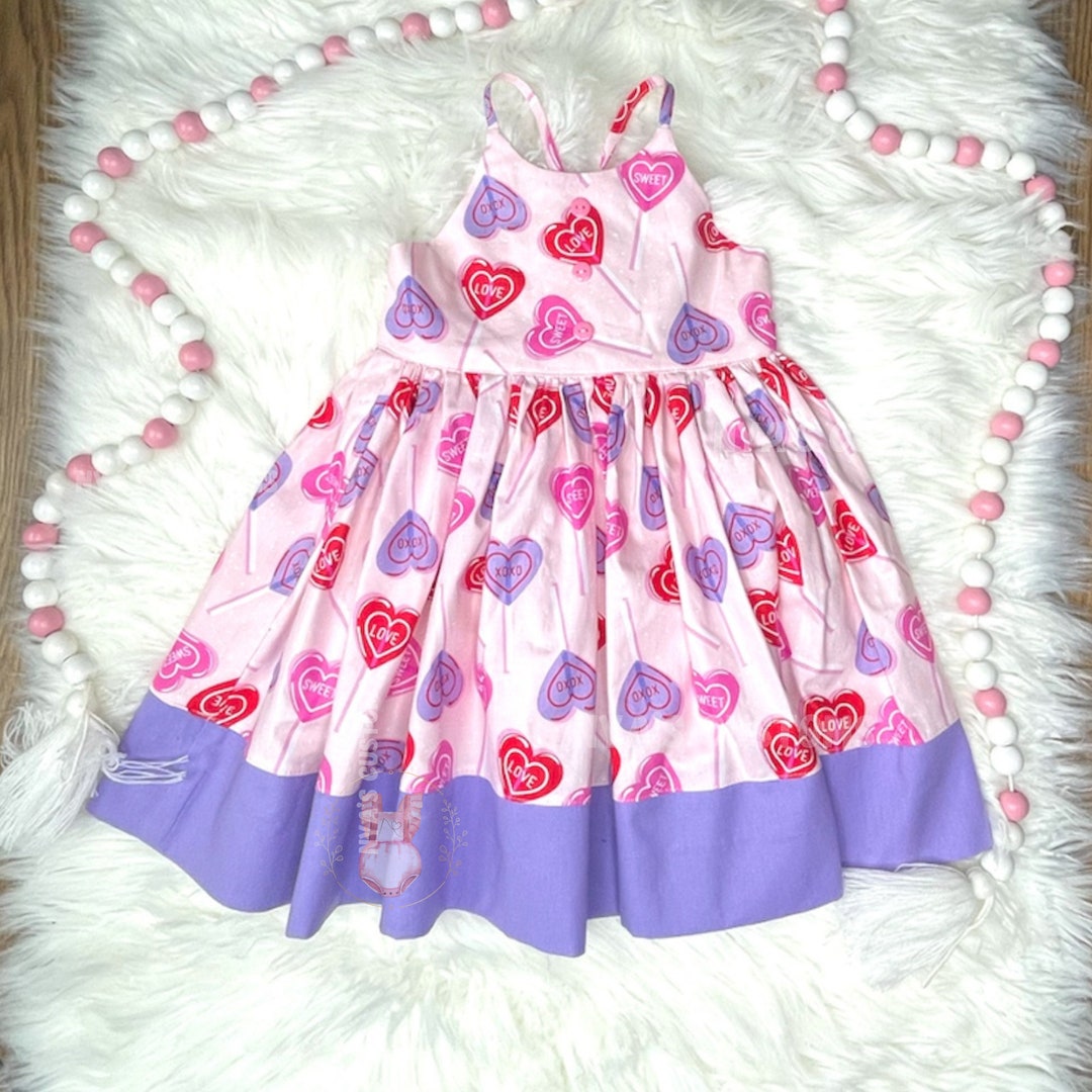 Valentine’s Day Girl Dress, First Valentines Dress, Vintage Length Girl ...